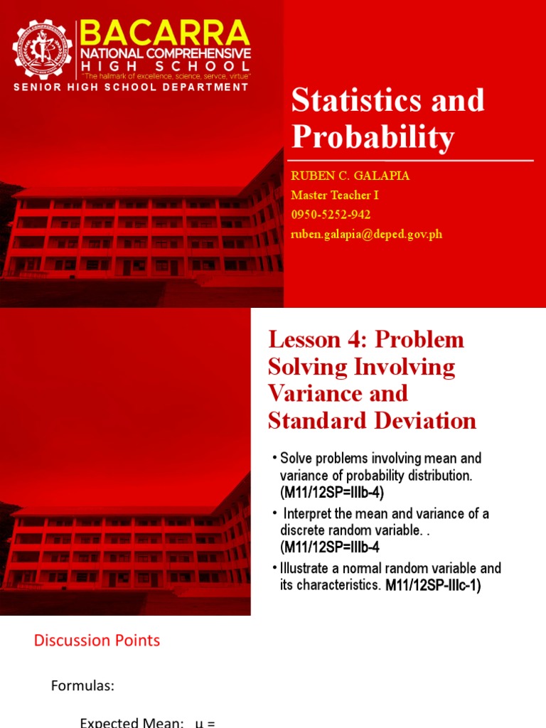 Problem Solving Involving Variance and Standard Deviation | PDF ...