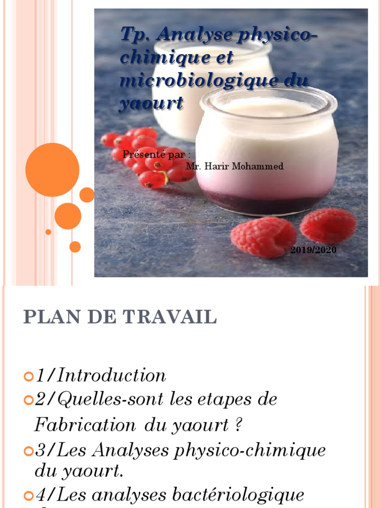Tp3.Analyse Microbiologique Du Yaourt PDF | PDF | Yaourt | Lait