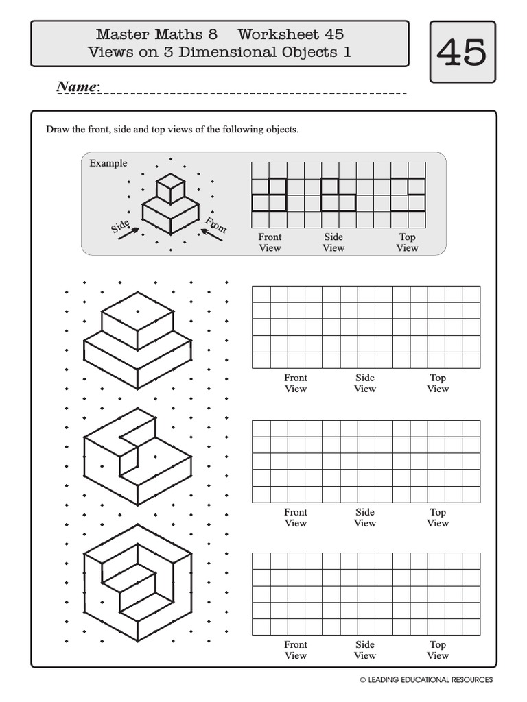 3D Object View Worksheets | PDF