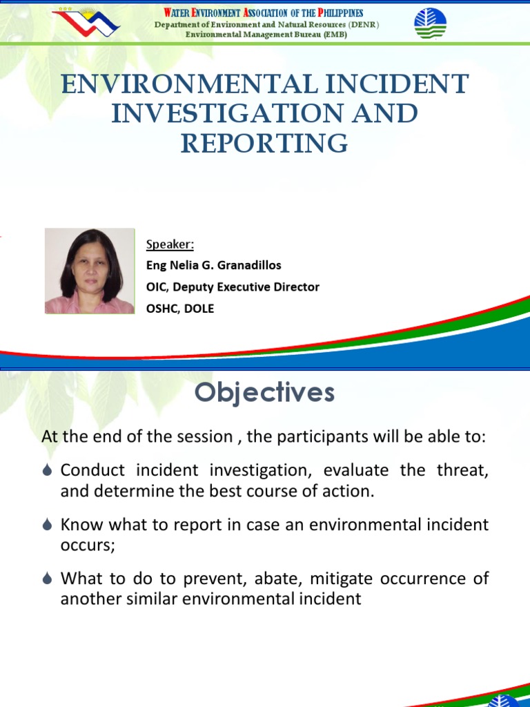 Reporting Environmental Incidents to DENR | PDF | Pollution | Waste