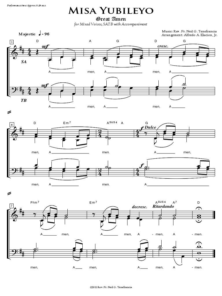 14 Great Amen Misa Yubileyo - NGT | PDF