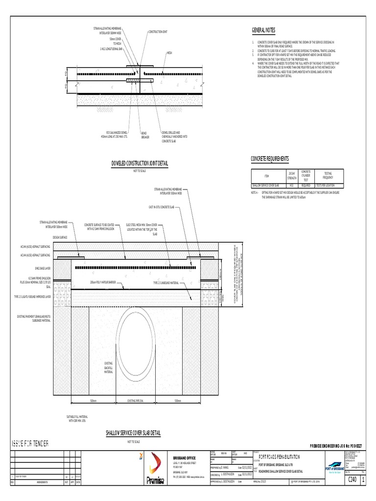 C200-Roadworks Notes and Details-C240 | PDF | Concrete | Road Surface