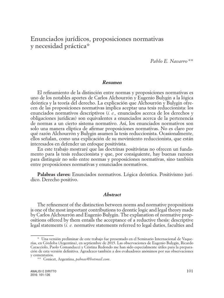 Enunciados Juridicos | PDF | Verdad | Proposición