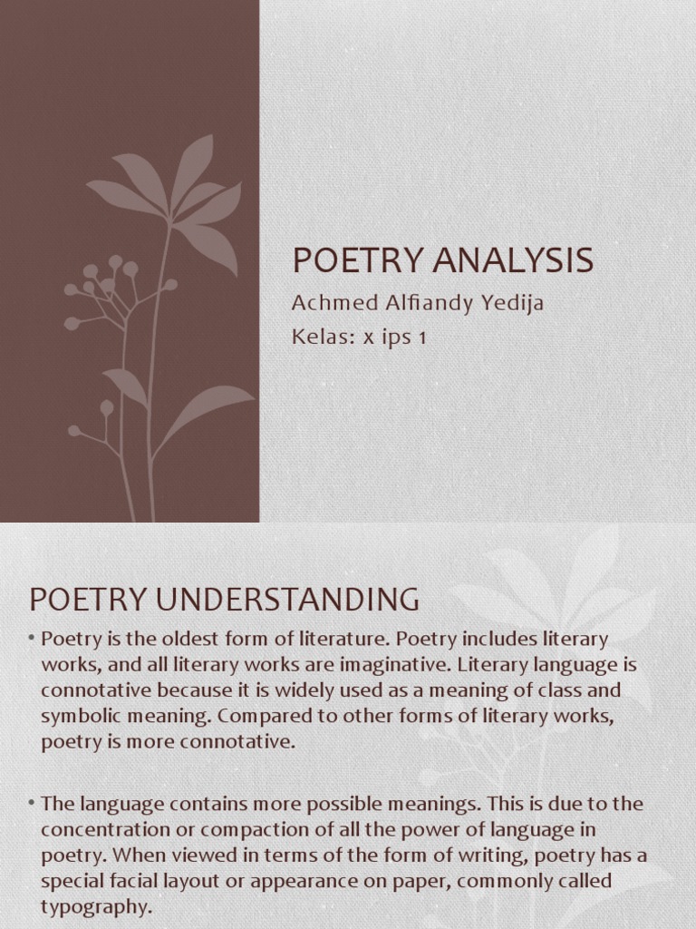 Understanding Poetry: Analysis & Elements | PDF | Poetry | Feeling