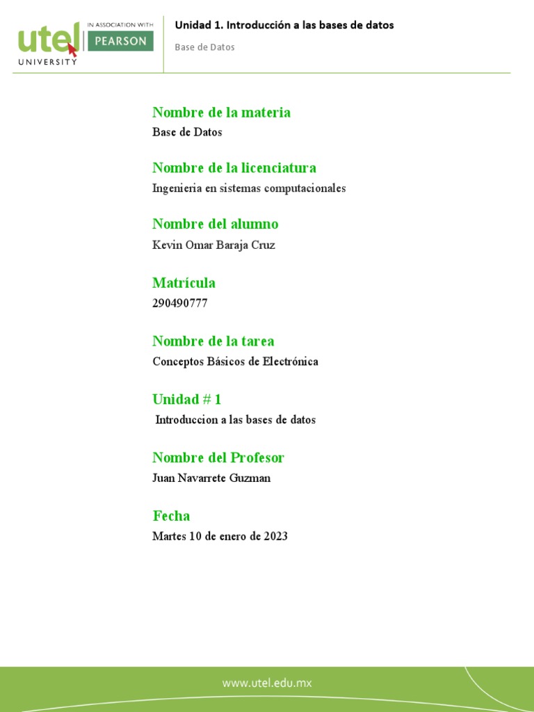 Actividad 1 - Base de Datos | PDF | Bases de datos | Servidor SQL de Microsoft