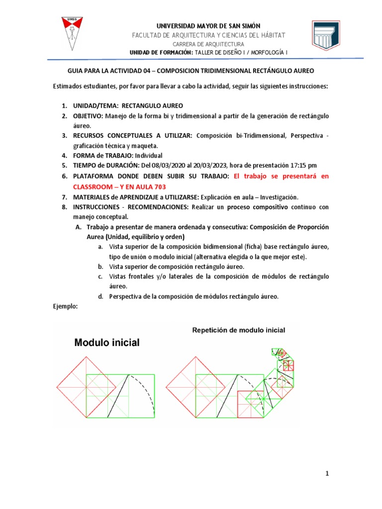 Composición Tridimensional: Rectángulo Áureo | PDF