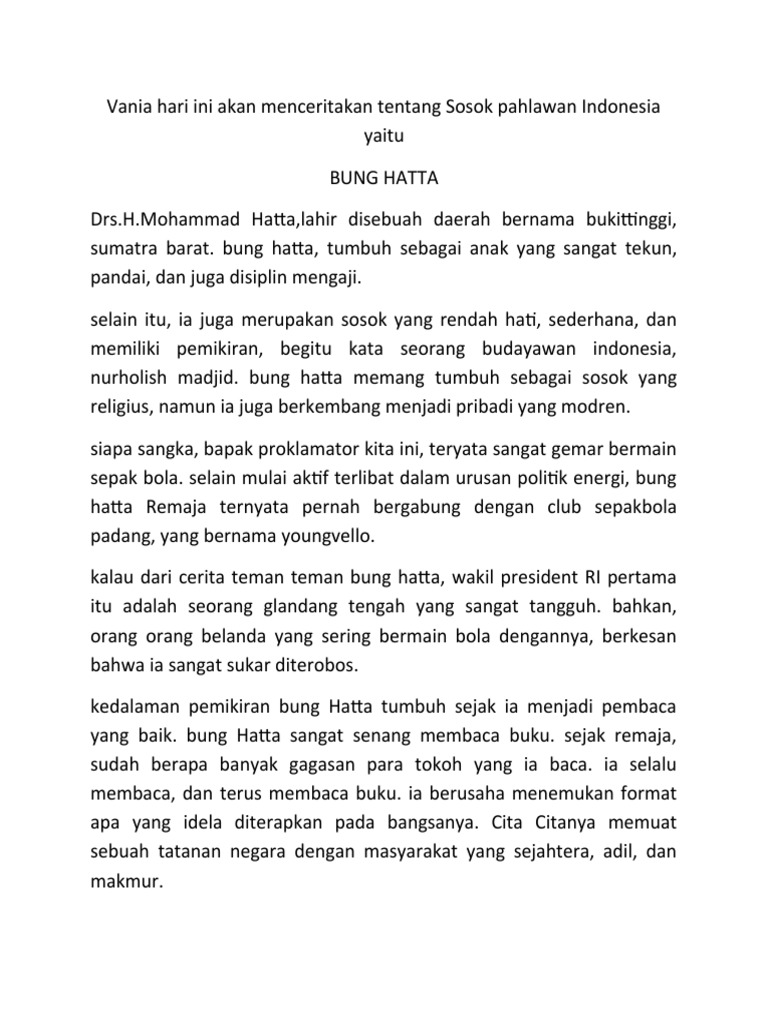 Cerita Pahlawan BUNG HATTA | PDF