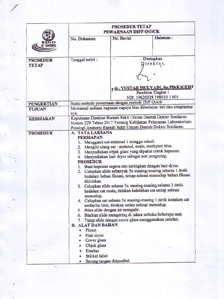 Sop 12. Pewarnaan Diff Quick | PDF