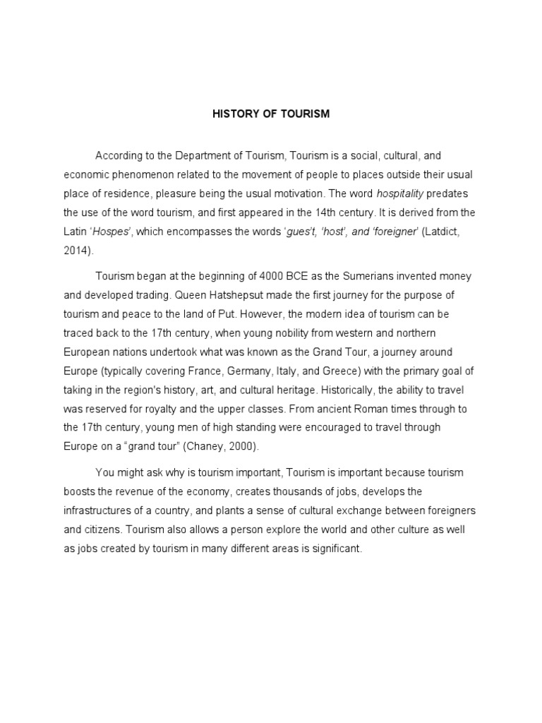 History of Tourism | PDF