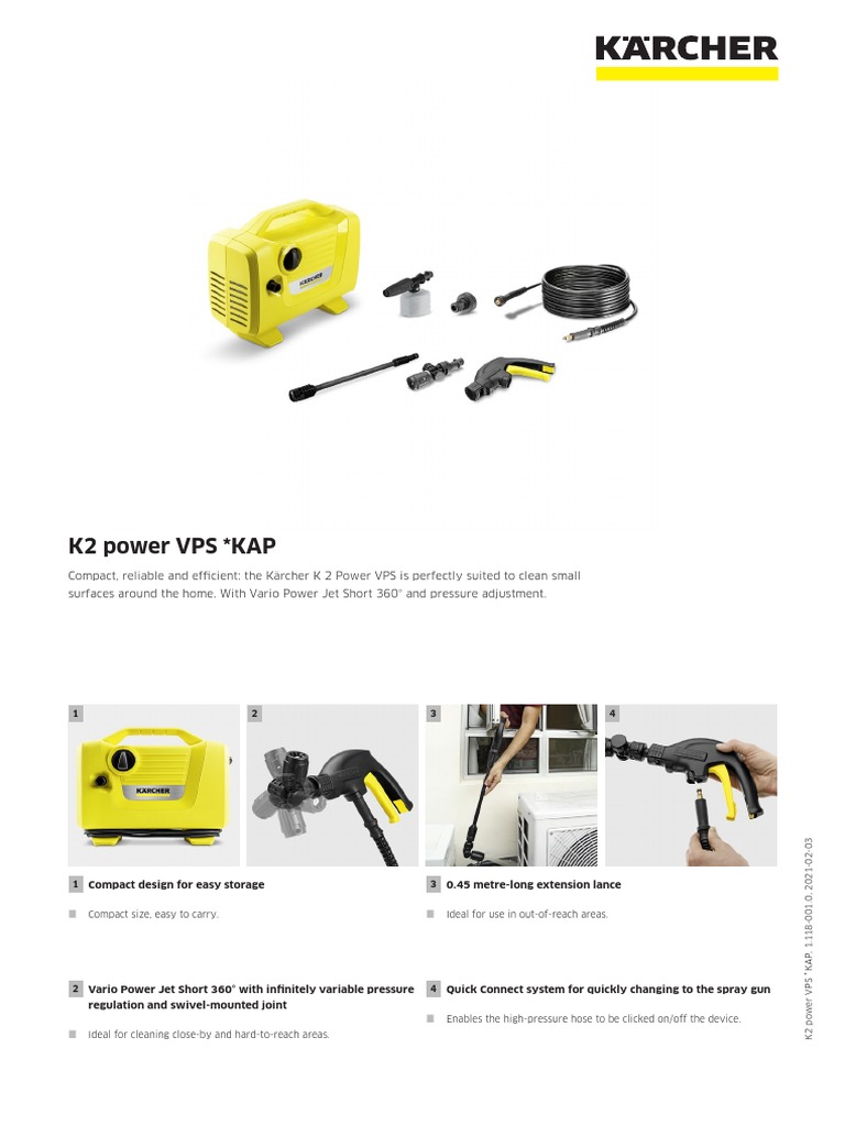 Compact and Efficient Home Cleaning Machine: The Kärcher K2 Power VPS ...