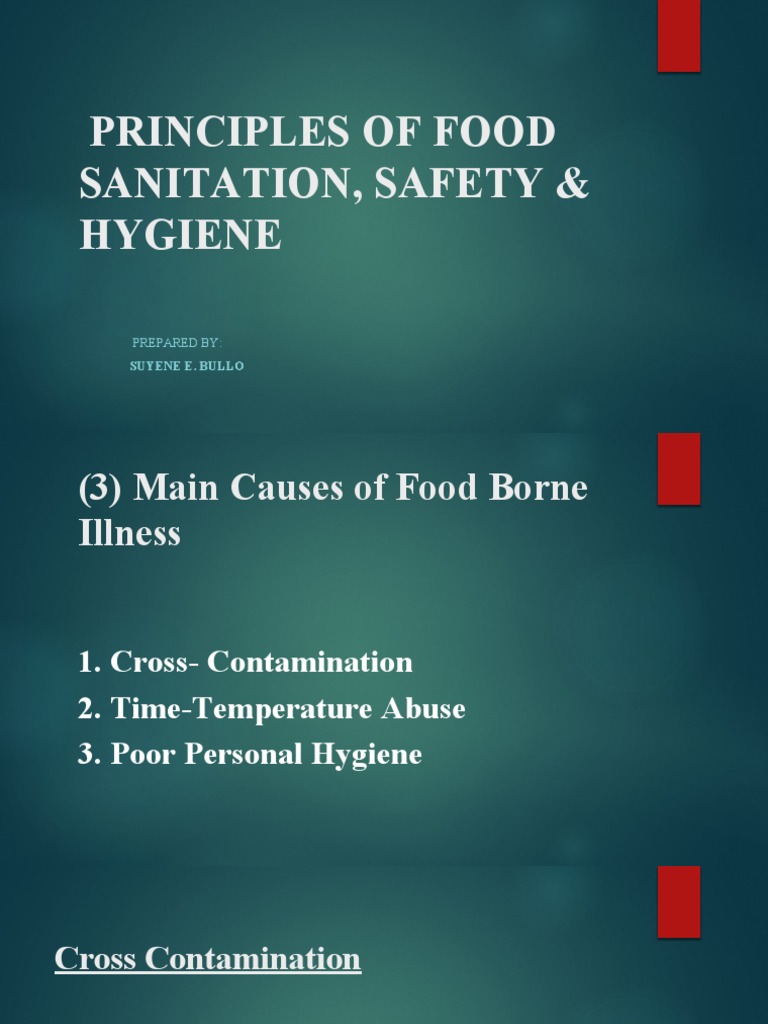2 Principle of Food Safety and Sanitation | PDF | Hand Washing | Hygiene
