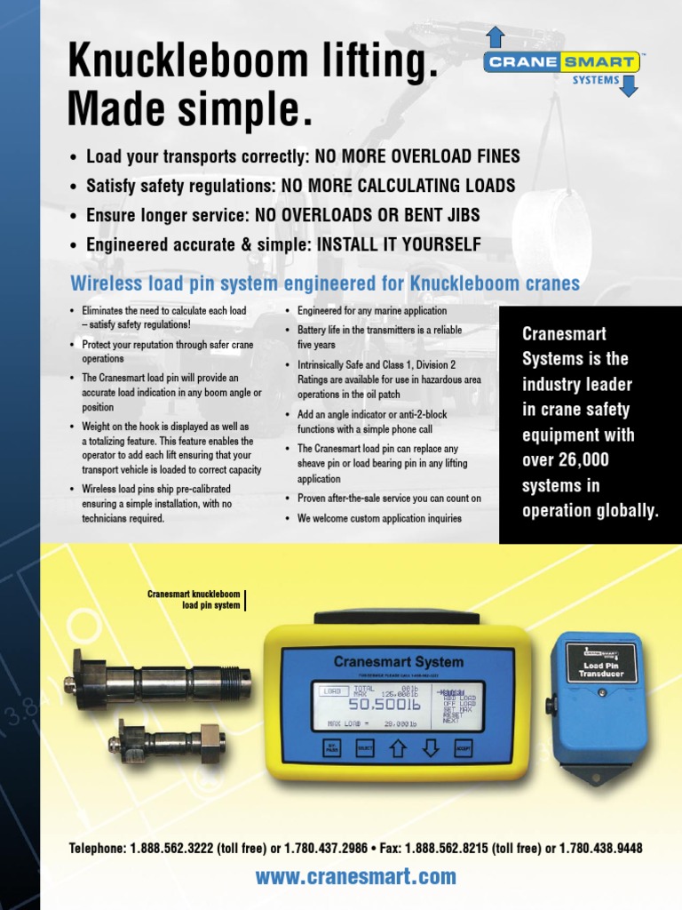 Wireless Load Pin for Knuckleboom Cranes | PDF | Crane (Machine) | Safety