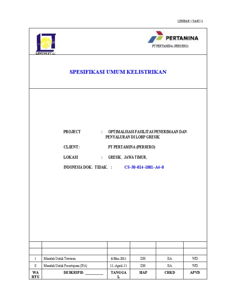 General Spesification Electrical | PDF