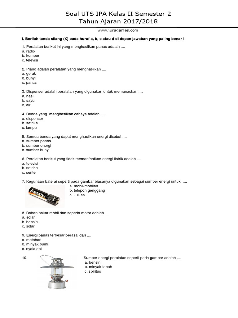 Soal UTS IPA Kelas 2 Semester 2 PDF | PDF | Teknologi & Rekayasa