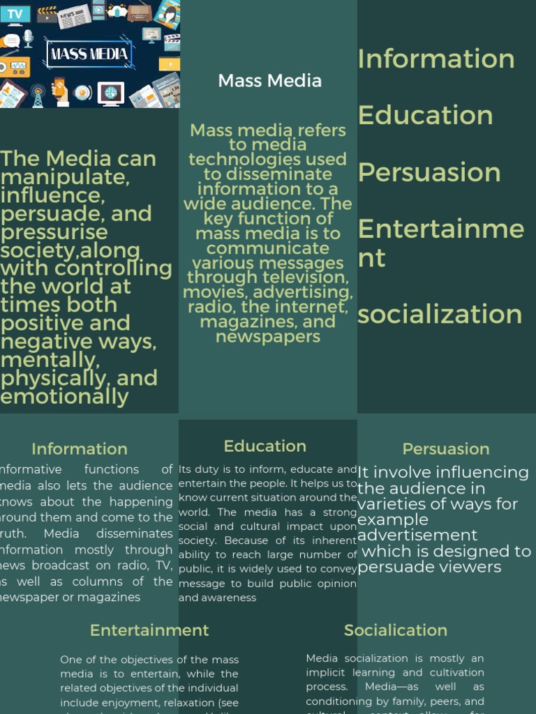 Functions of Mass Media in Society | PDF | Media (Communication ...