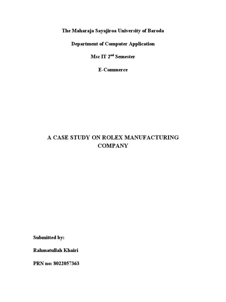 Case Study About Rolex | PDF | Brand | E Commerce