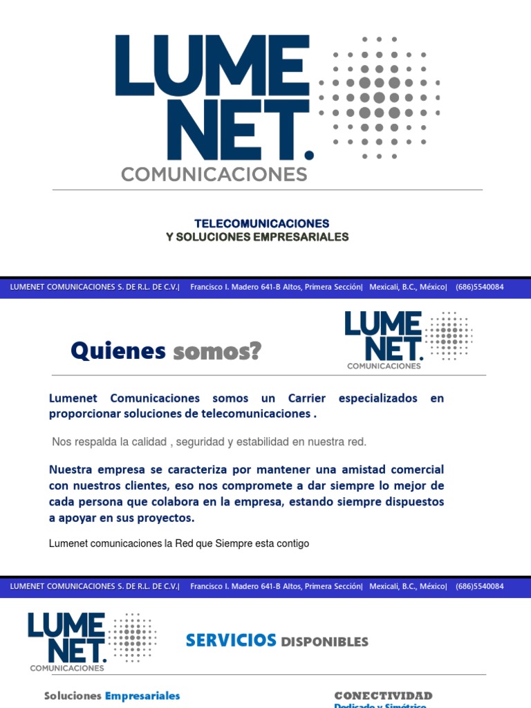 Presentacion Lumenet - Mail Rey | PDF | Internet | Red privada virtual