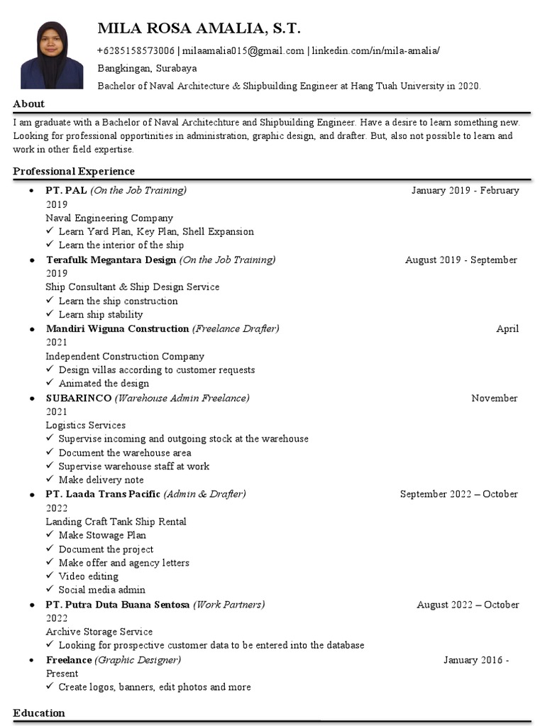 Mentahan CV Mila | PDF