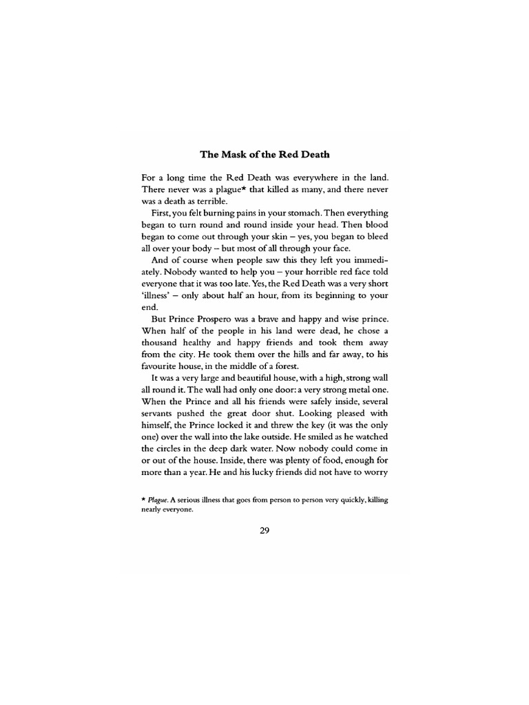 The Mask of the Red Death Summary | PDF