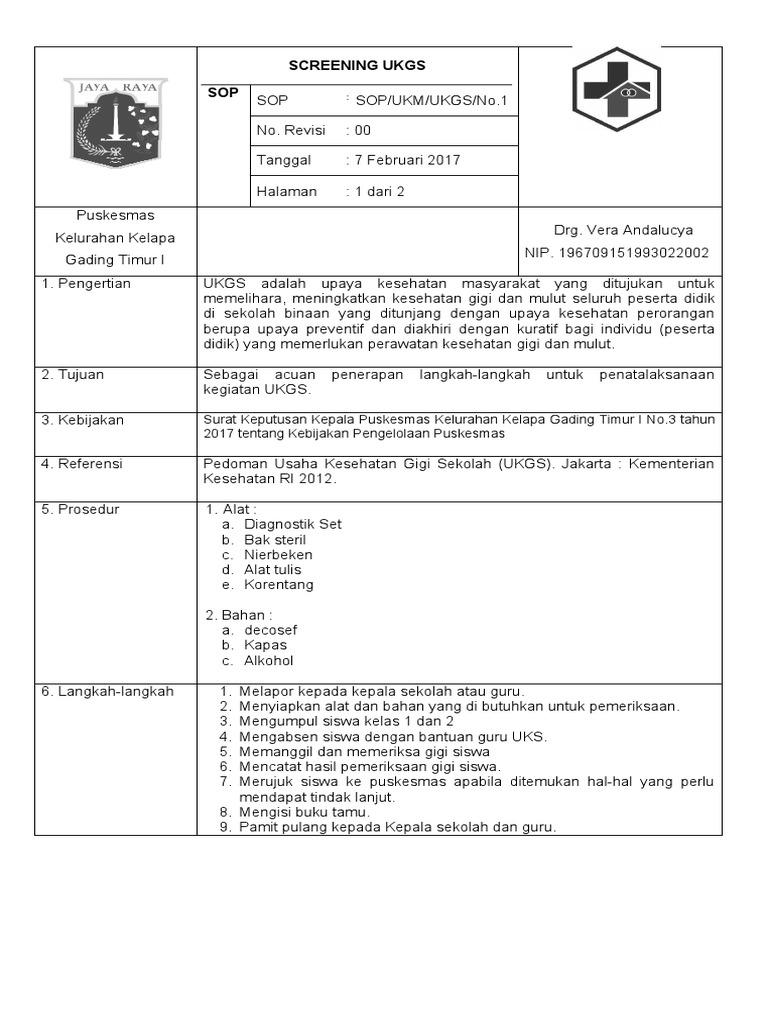 Sop Skrining Ukgs | PDF | Sains & Matematika | Kesehatan Holistik