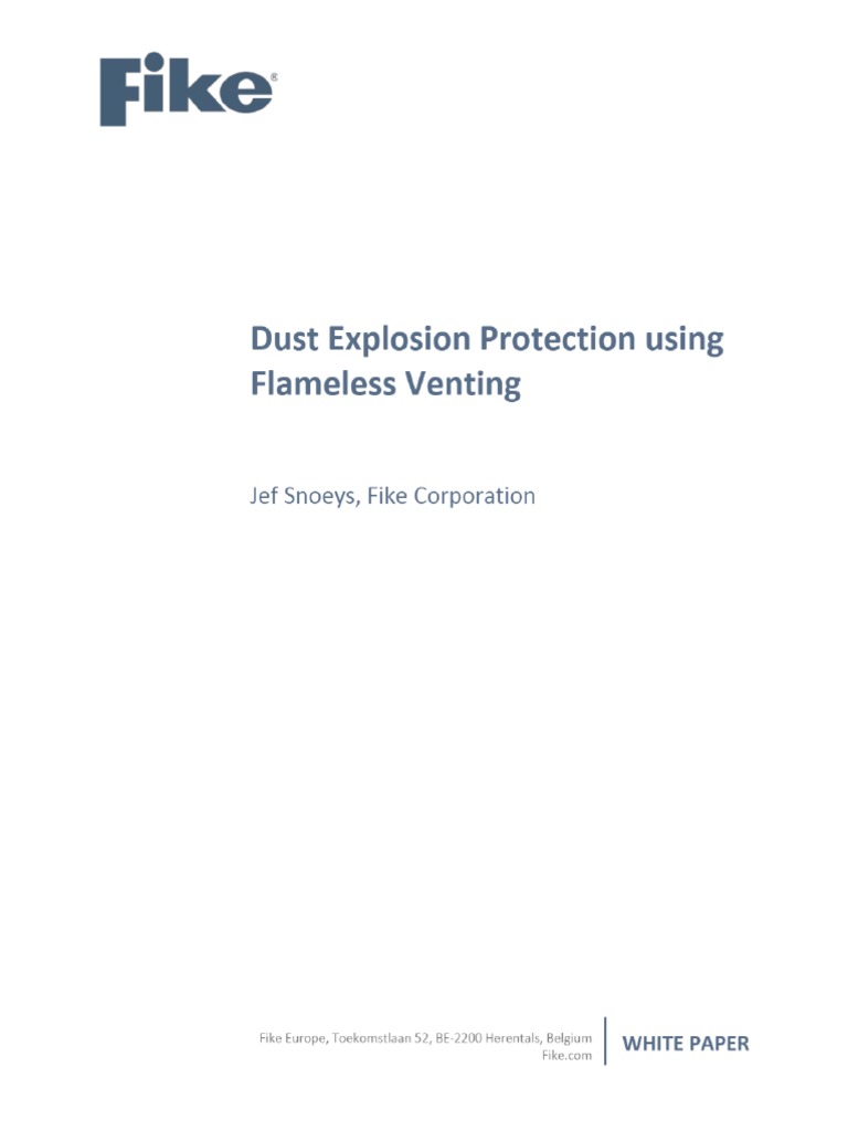 Dust Explosion Protection Using Flameless Venting - Fike | PDF