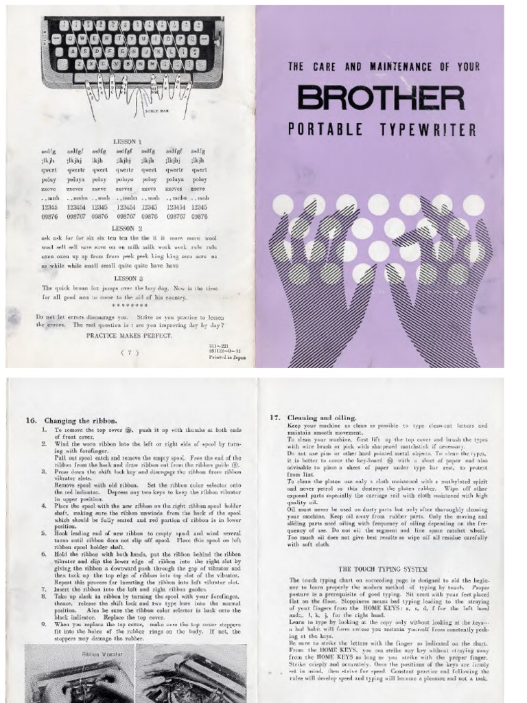 Brother Manual Portable Typewriter User | PDF | Typewriter | Text