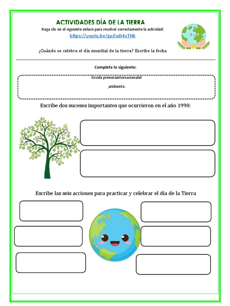 Ficha de Trabajo El Día de La Tierra. 22 de Abril | PDF