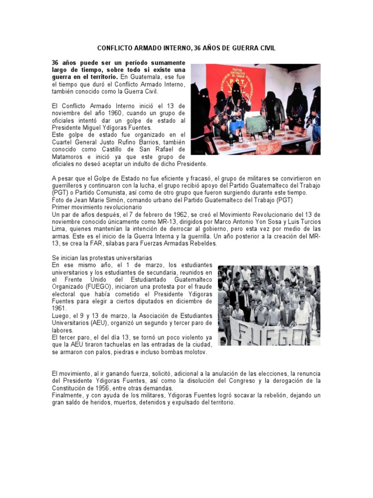 Conflicto Armado Interno | PDF | Guatemala | Centroamérica