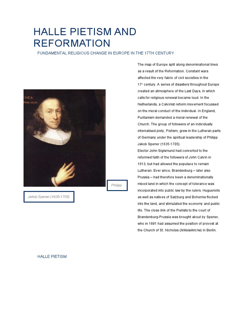 17th Century Pietism and Reform | PDF | Protestantism