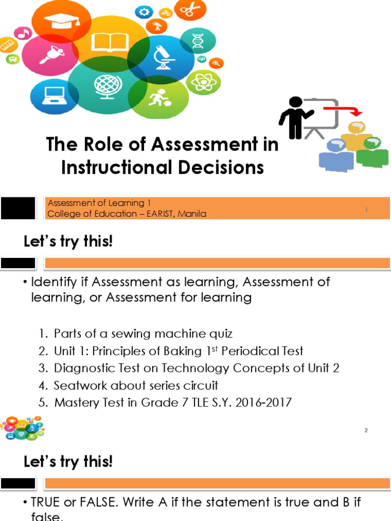 Lesson 3 Role of Assessment in Instructional Decisions | PDF ...