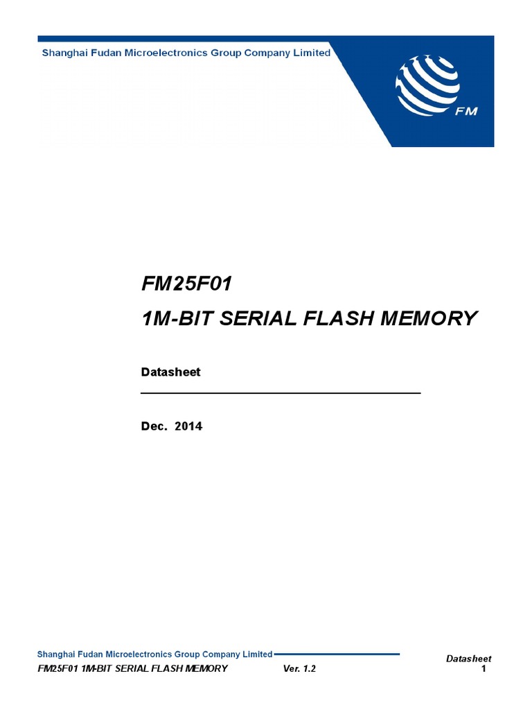 FM25F01 1M-Bit Serial Flash Memory Datasheet | PDF | Flash Memory | Input/Output