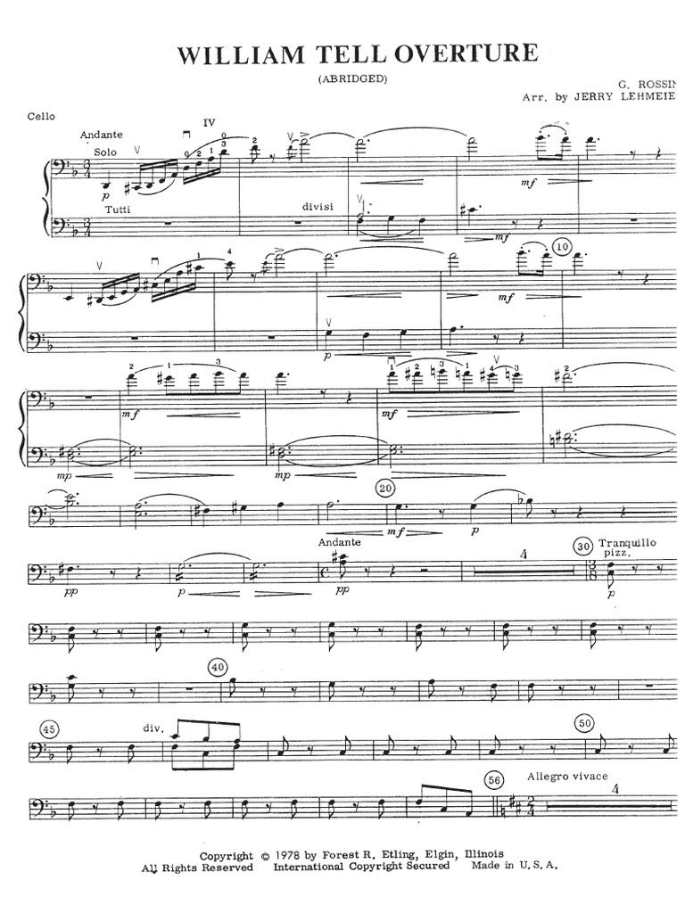 William Tell Overture Cello | PDF