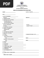Philippines Medical Health Record Form | PDF
