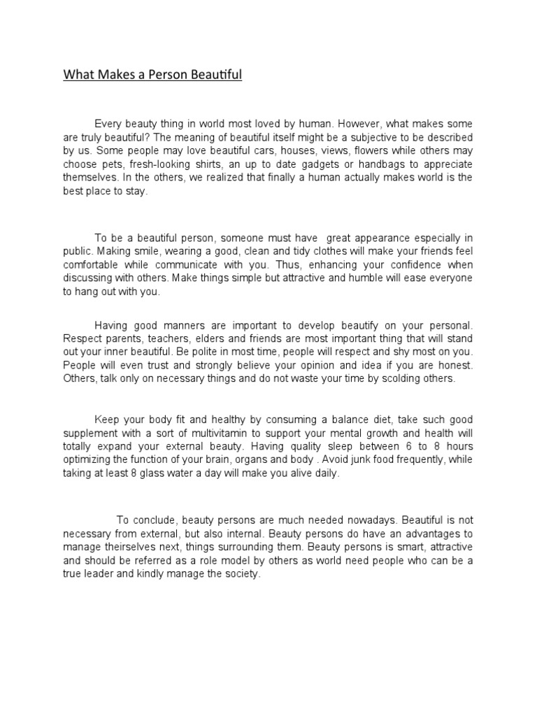 What Makes Person Beautiful | PDF
