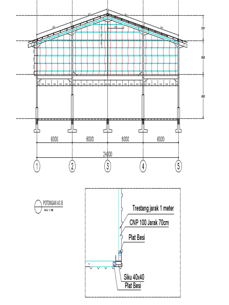 Detail Rangka Clading Depan | PDF
