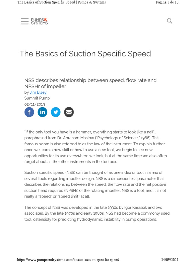 The Basics of Suction Specific Speed PDF | PDF | Pump | Fluid Mechanics