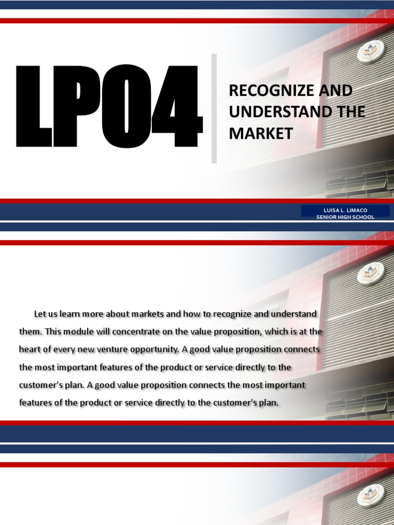 LP4 - Recognize and Understand The Market | PDF | Marketing | Market Segmentation
