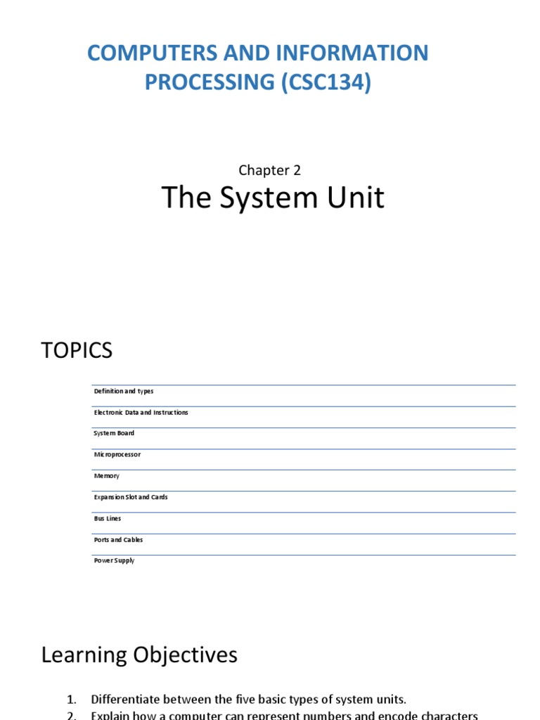 CSC134 Chapter 2 | PDF | Random Access Memory | Central Processing Unit