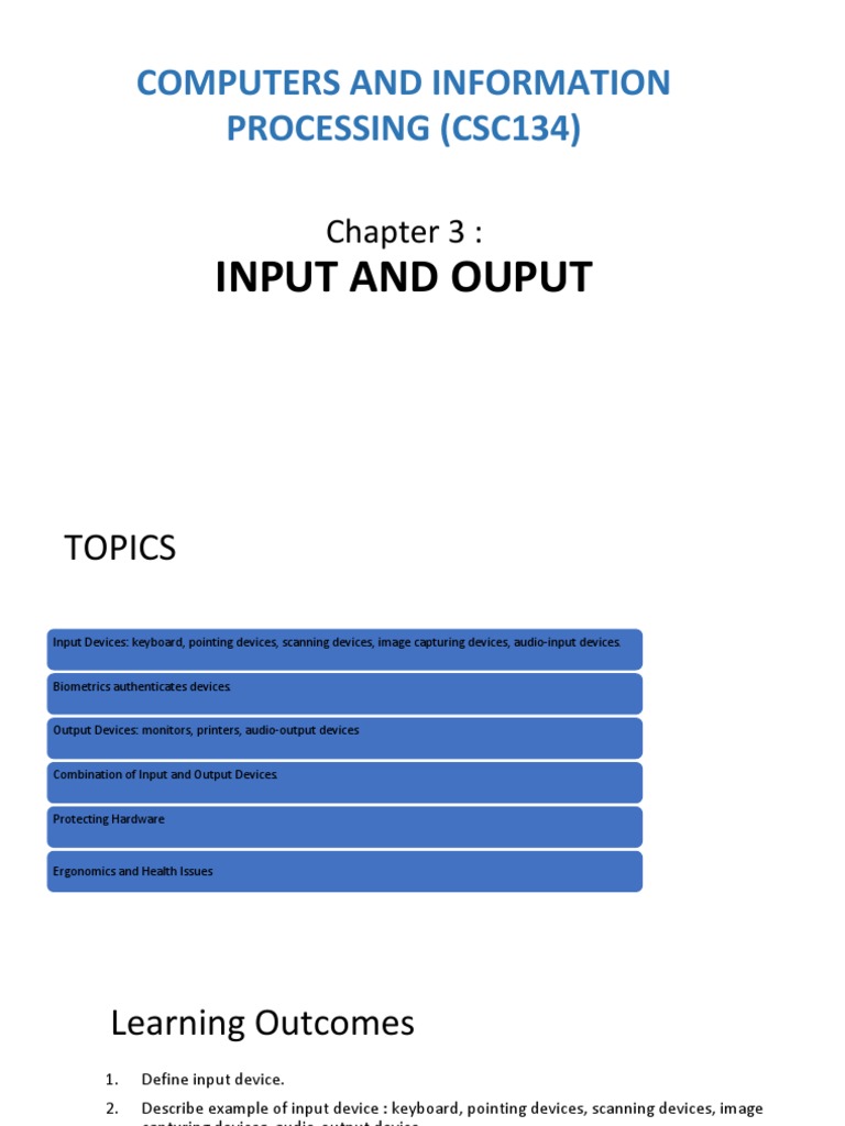 CSC134 Chapter 3 | PDF | Printer (Computing) | Computer Monitor