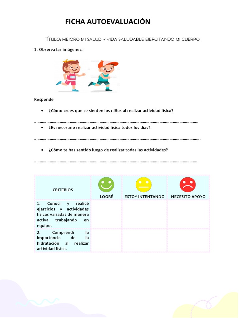 FICHA DE AUTOEVALUACIÓN - n10 | PDF