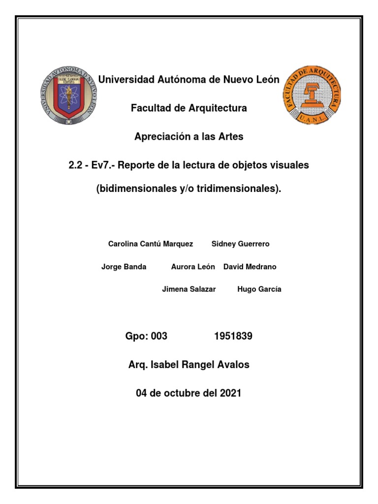 2.2 Ev7. Reporte de La Lectura de Objetos Visuales | PDF | Perspectiva (Gráfica) | Pinturas