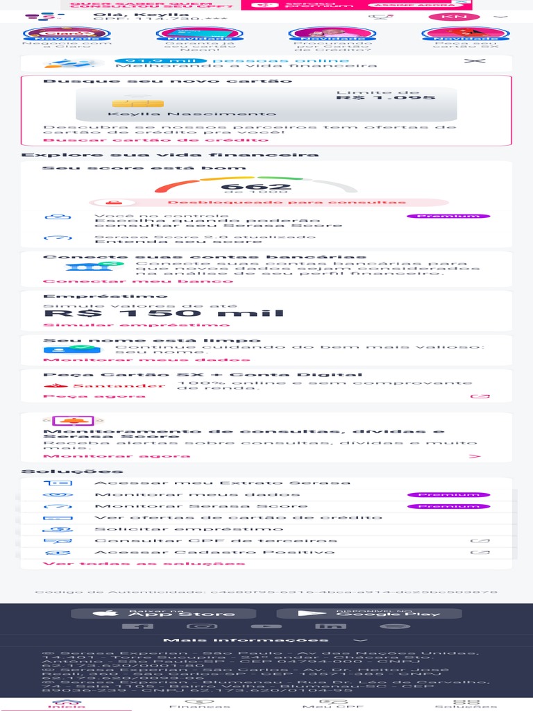 Serasa Web - Home PDF | PDF | Empréstimos | Crédito