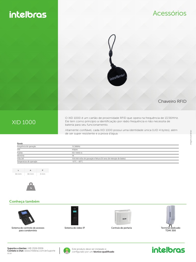 Datasheet Xid 1000 Intelbras | PDF | Computadores