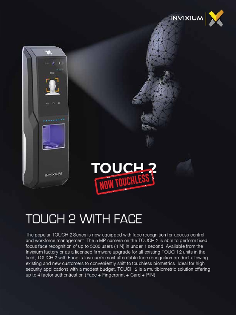 TOUCH 2 With Face Datasheet Digital | PDF | Access Control | Touchscreen