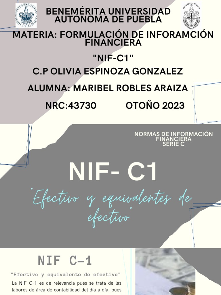 Nif C-1 Presentación | PDF | Efectivo | Moneda
