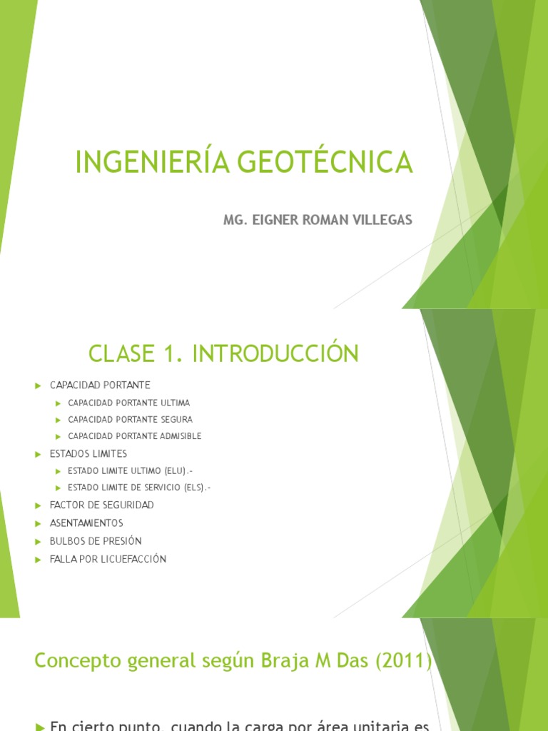Clase 1 Introduccion. Ing Geot .. | PDF | Fundación (Ingeniería) | Mecánica de Medios Continuos