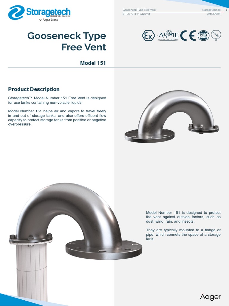 Free Vent Gooseneck Type Data Sheet | PDF | Physical Sciences | Materials