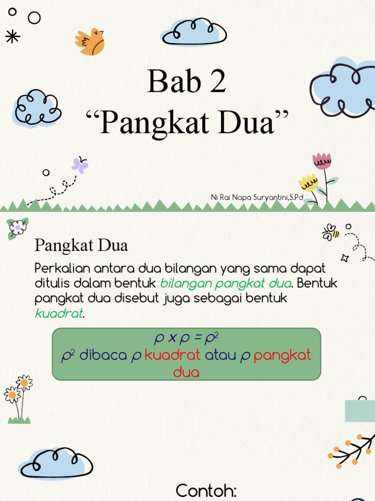 Bab 2 Pangkat Dua (Kuadrat) | PDF | Metode & Bahan Ajar | Griya & Taman
