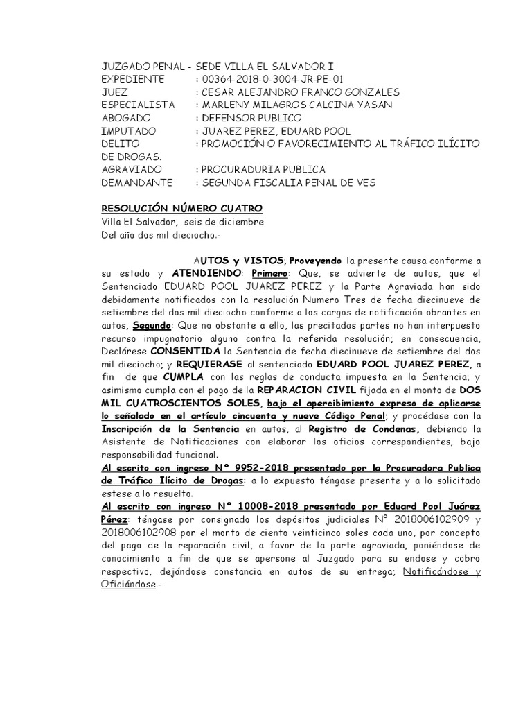 Modelo de Consentida Sentencia | PDF