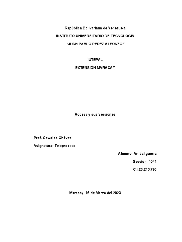 Access y Sus Versiones | PDF | Bases de datos | Microsoft Office